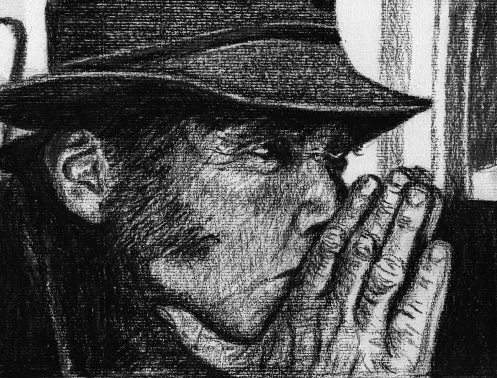 My charcoal art portrait of Neil Young