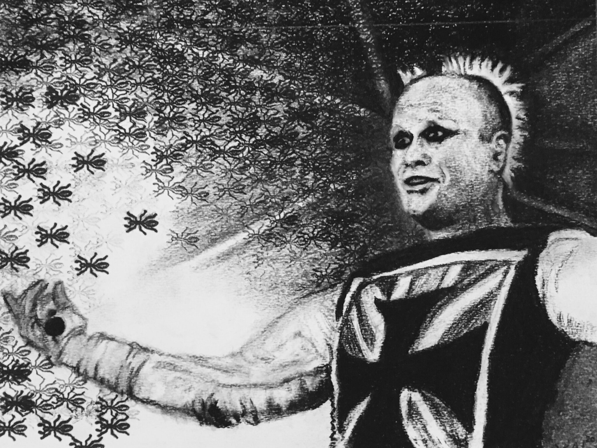 Keith Flint - The Prodigy - 'Ant-Art' Portrait (charcoal and ink ...