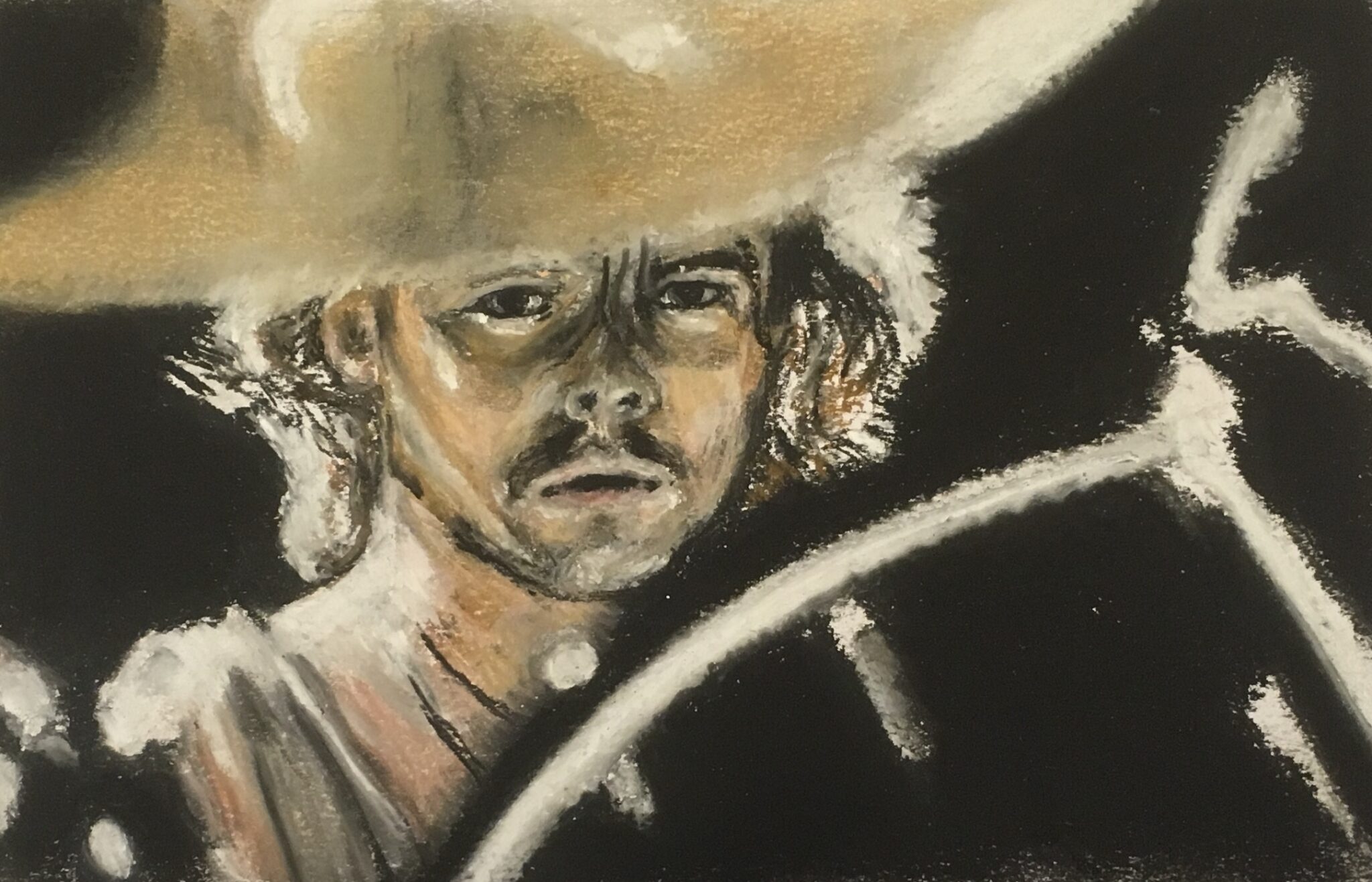 Phil Taylor - Original Pastel on Paper Portrait - Kirk Andrews Art